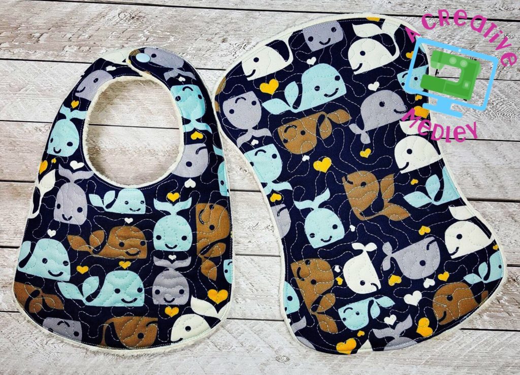 Stipple Bib and Burp Cloth – In the Hoop – for large hoops – A Creative ...