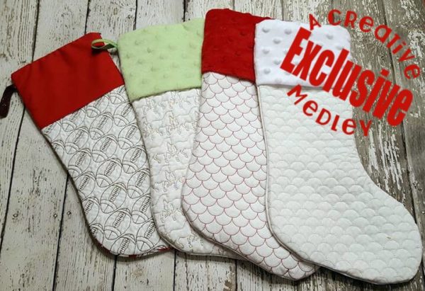 In the hoop Stocking with Cuff and Scales Motif – A Creative Medley